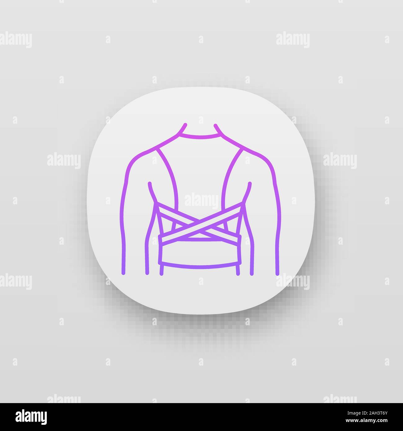 Posture corrector app icon. Back brace. Back support. Orthopedic ...