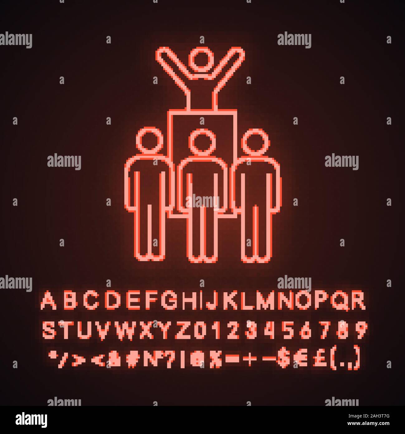 Protest leader neon light icon. Revolution. Protest collective actions ...