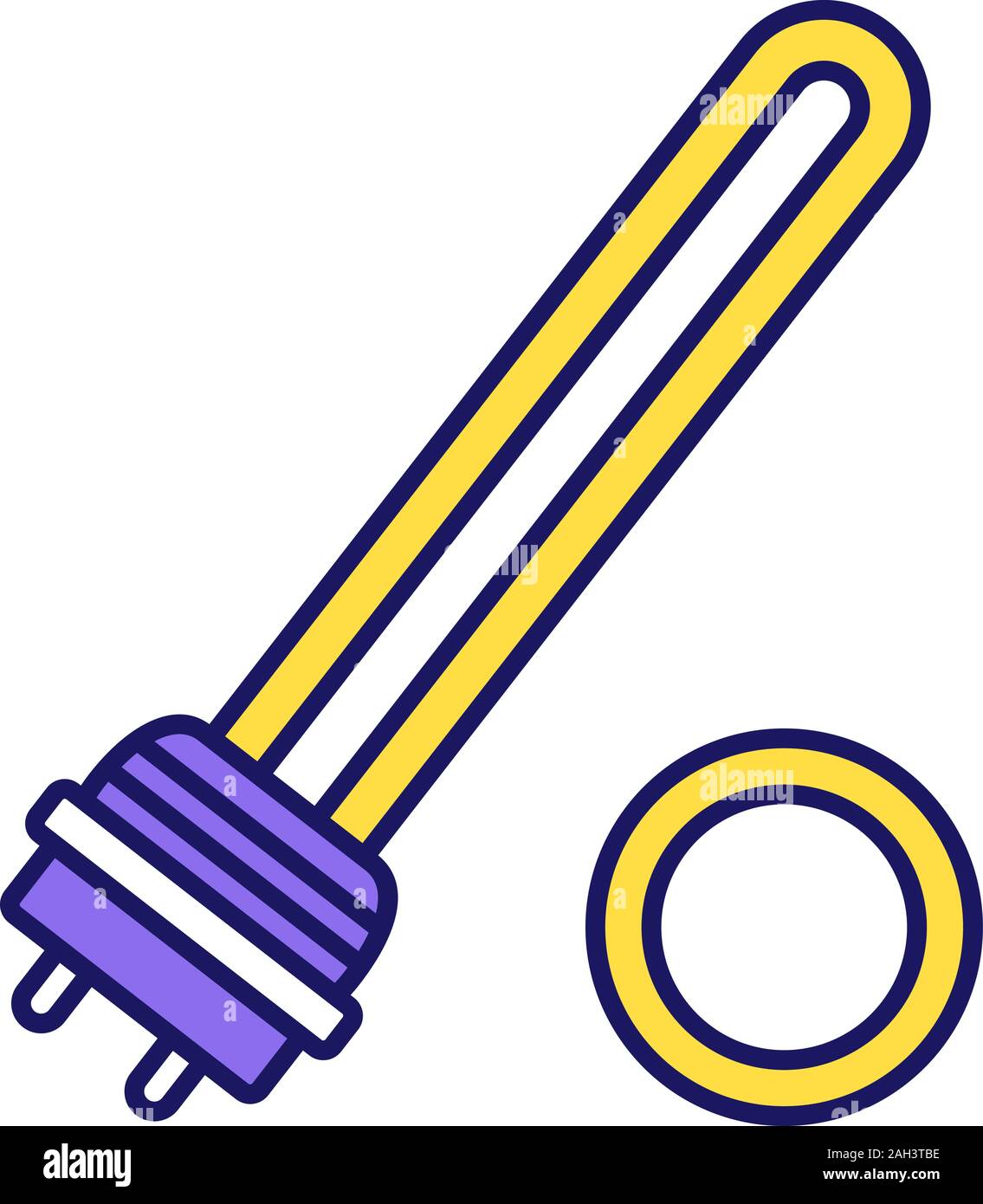 Water heater element color icon. Immersion heater. Electric heating ...