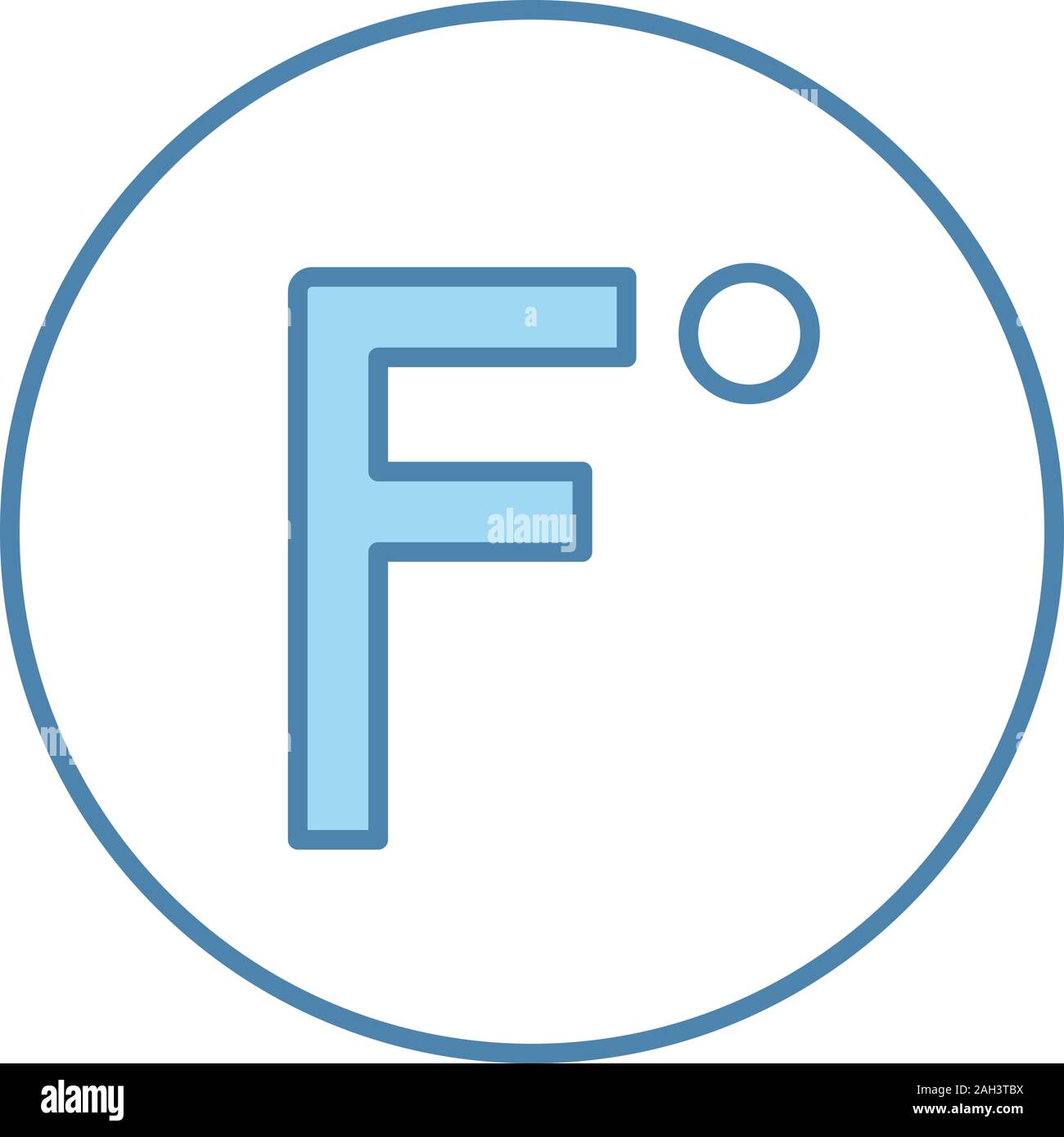 Fahrenheit degrees temperature color icon. Fahrenheit scale. Isolated ...