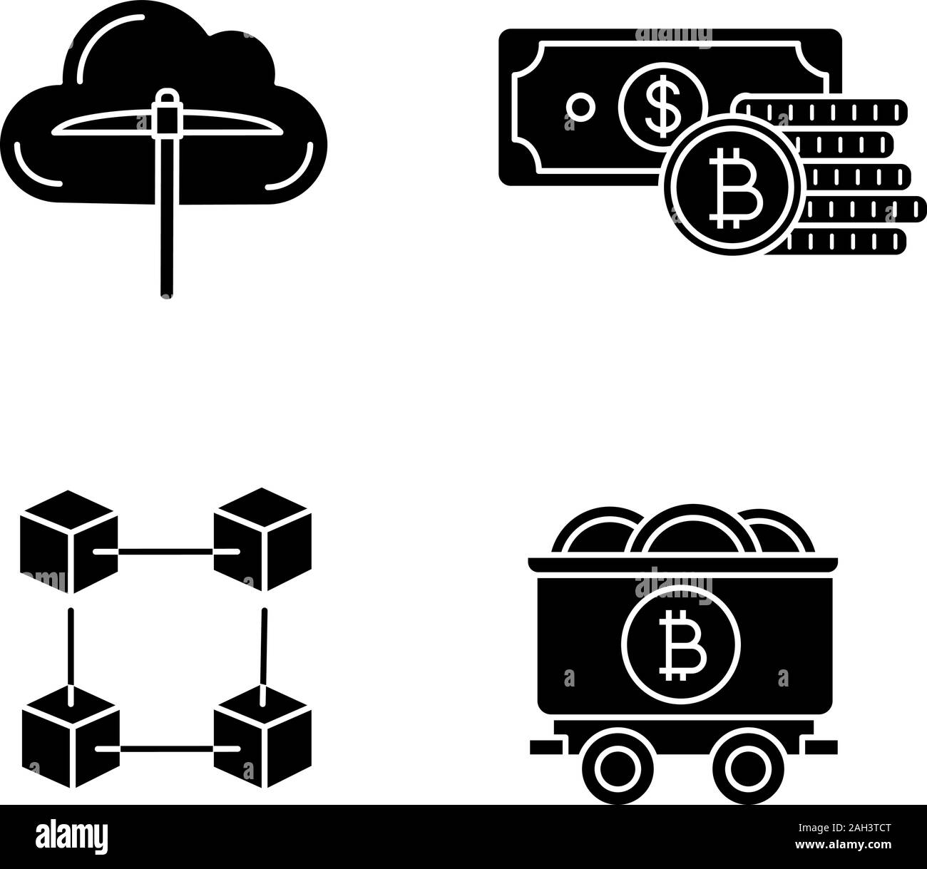 Cryptocurrency mining symbols Black and White Stock Photos & Images - Alamy
