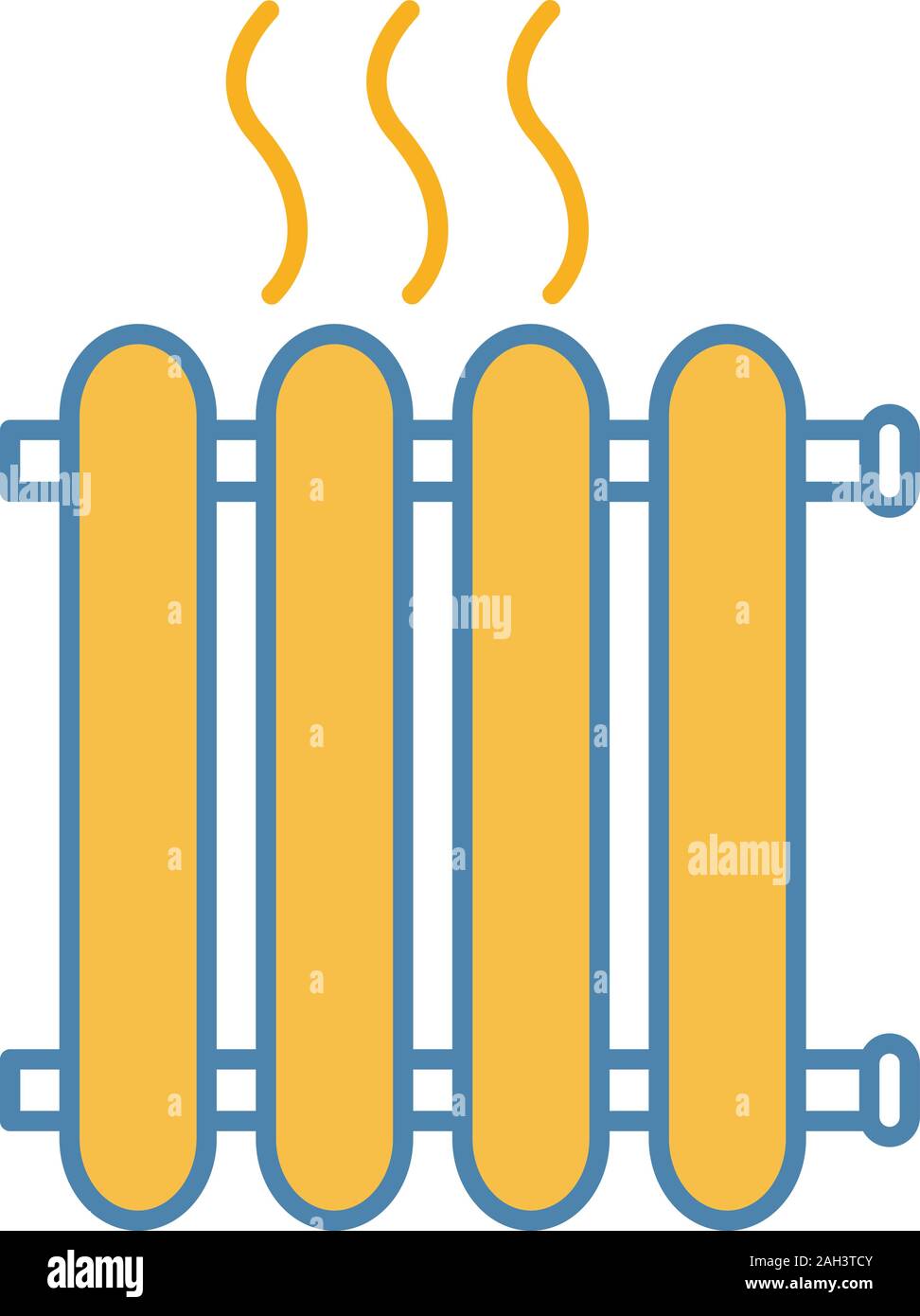 Radiator color icon. Heating battery. Heater. Isolated vector ...