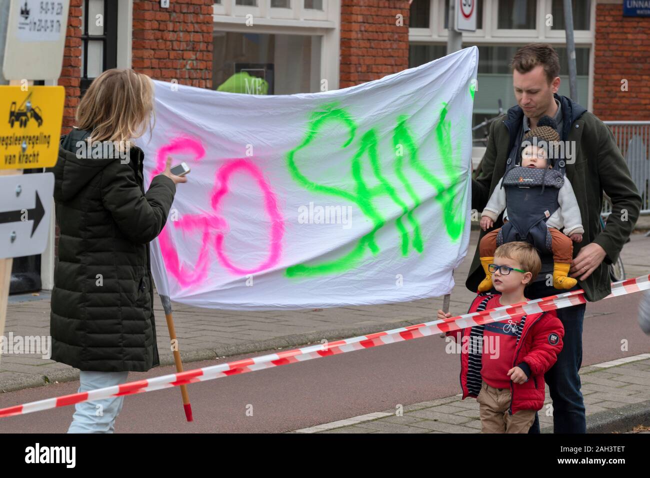 Supporting Flag At The Amsterdam Marathon The Netherlands 2019 Stock ...