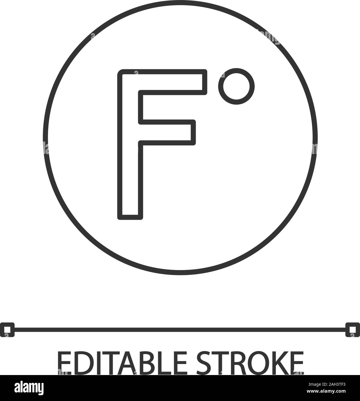 Fahrenheit degrees temperature linear icon. Thin line illustration ...