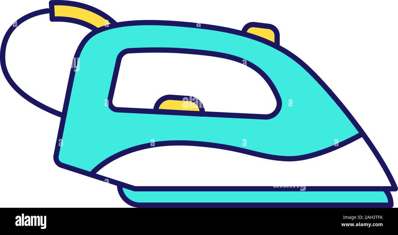 Steam iron color icon. Household appliance. Isolated vector ...