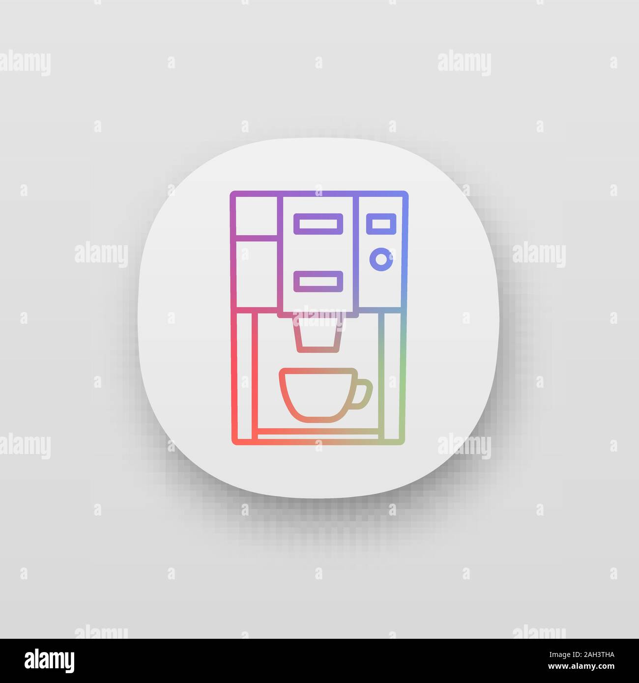 Coffee machine app icon. UI/UX user interface. Electric coffeemaker ...