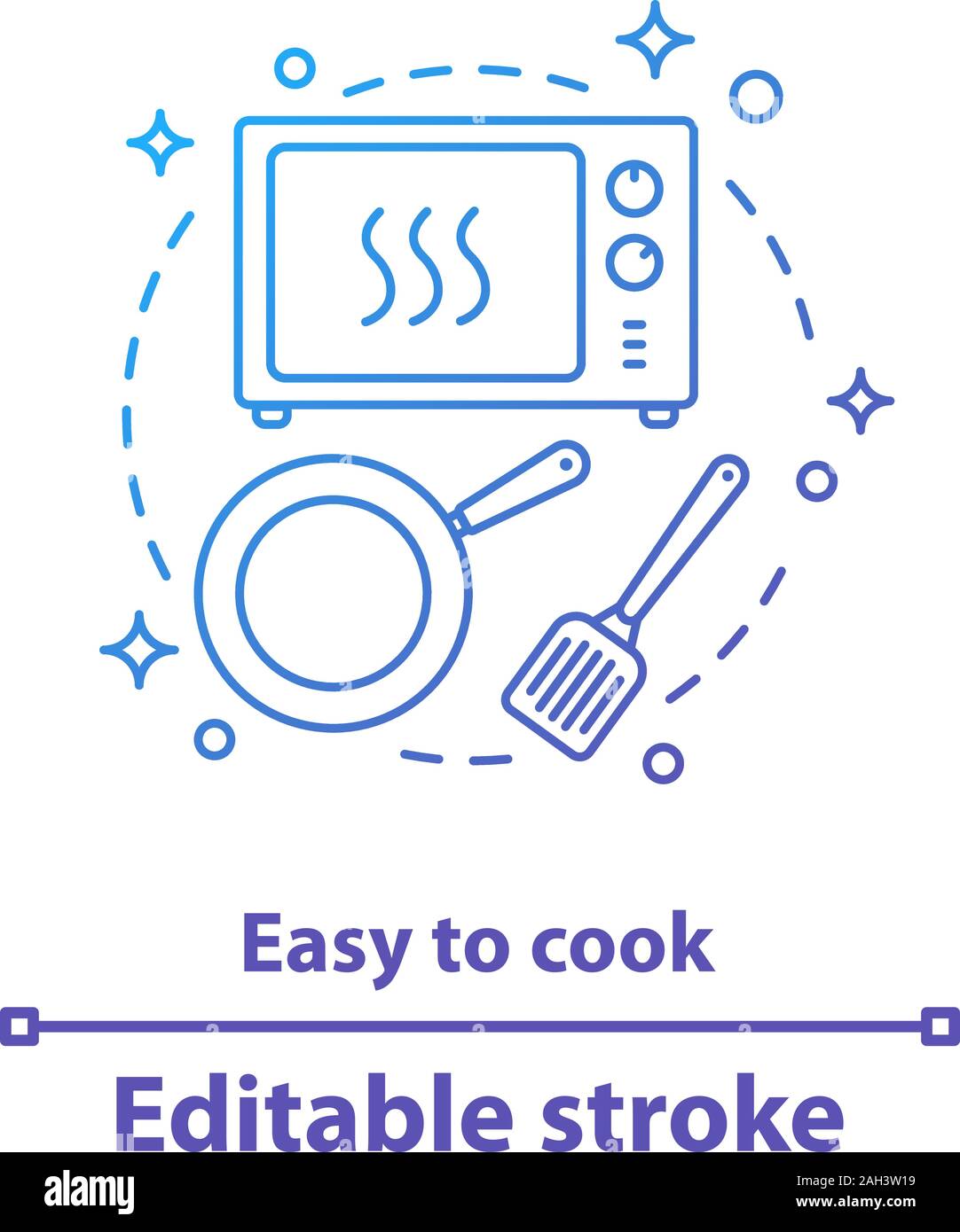 Easy to cook concept icon. Meal preparation idea thin line illustration ...