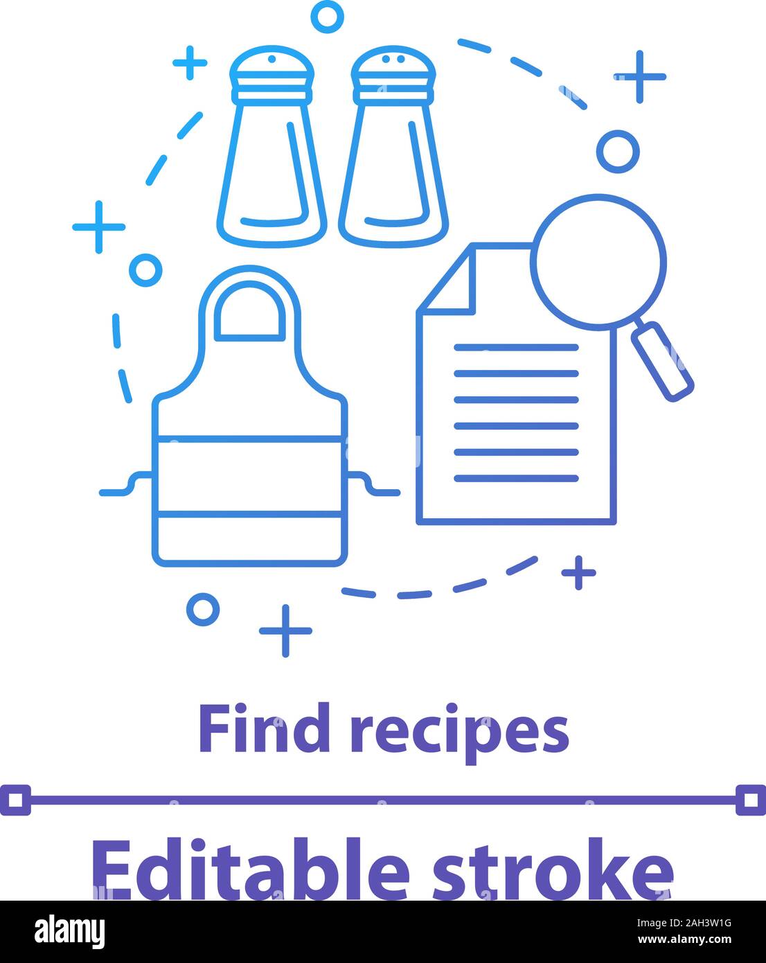 Find recipes concept icon. Cooking idea thin line illustration. Meal ...