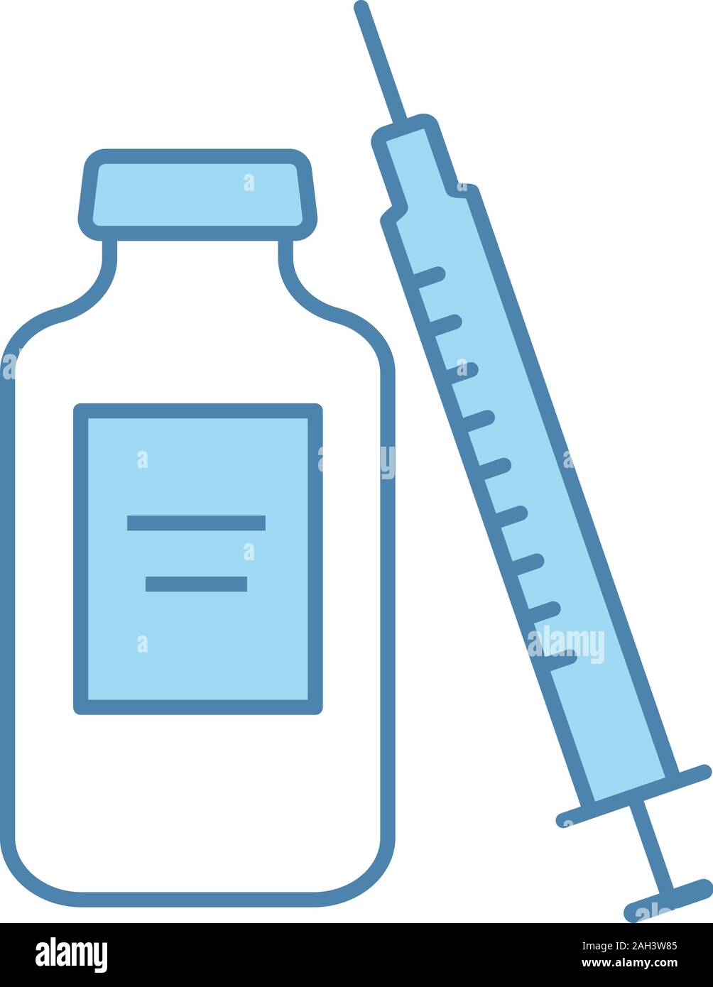 Medicine vial and syringe color icon. Neurotoxin injection. Medications ...