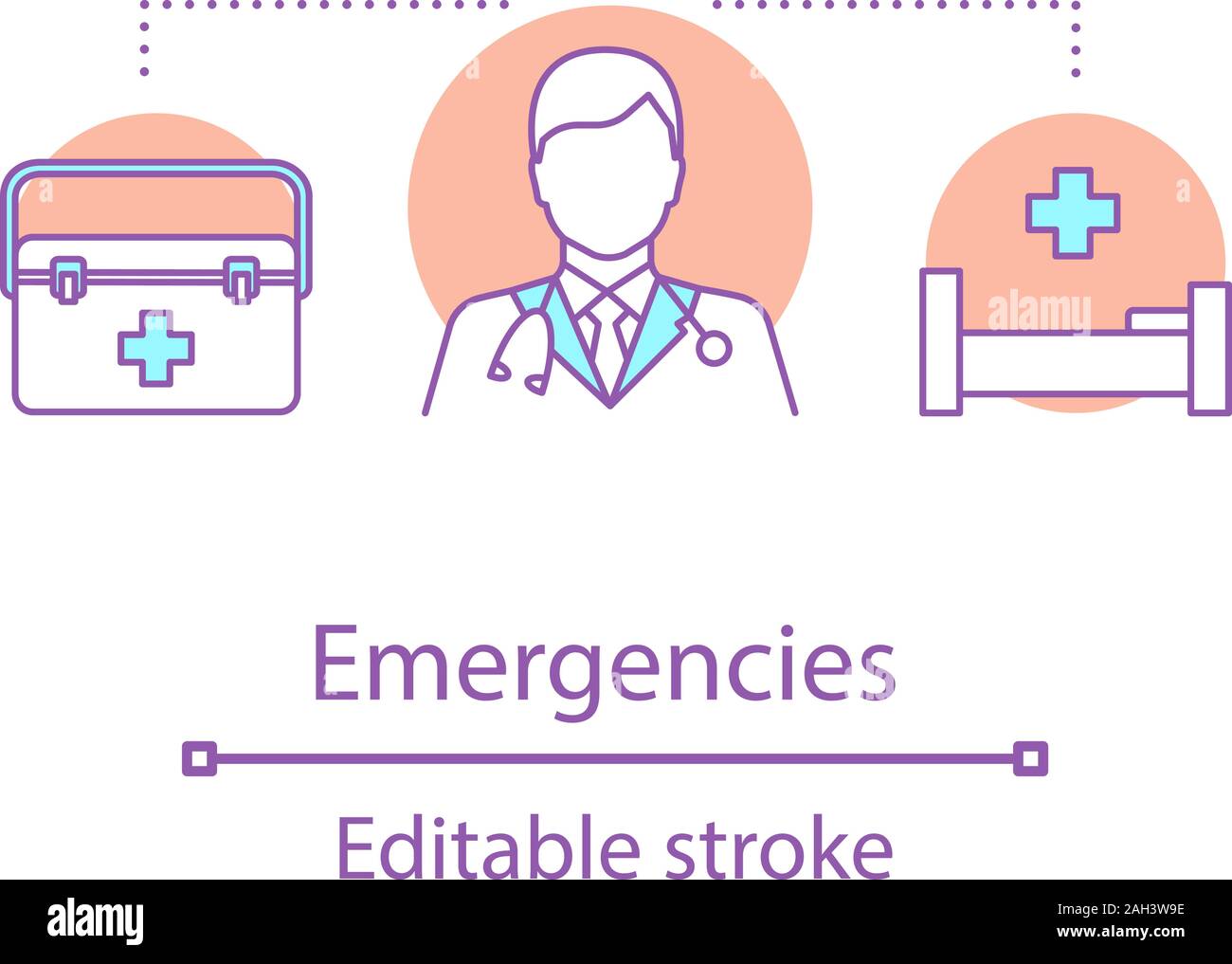 Emergency concept icon. Medicine and healthcare idea thin line ...