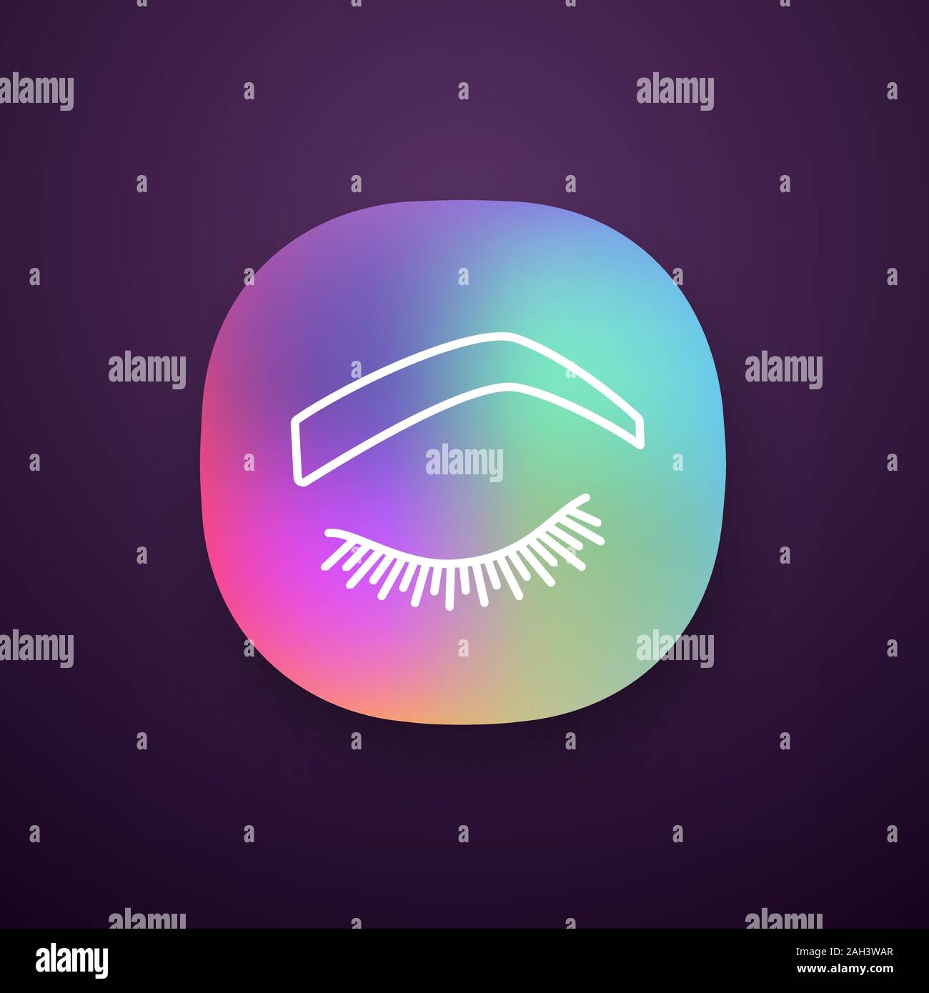 Steep arched eyebrow shape app icon. Soft angled eyebrows. Brows ...
