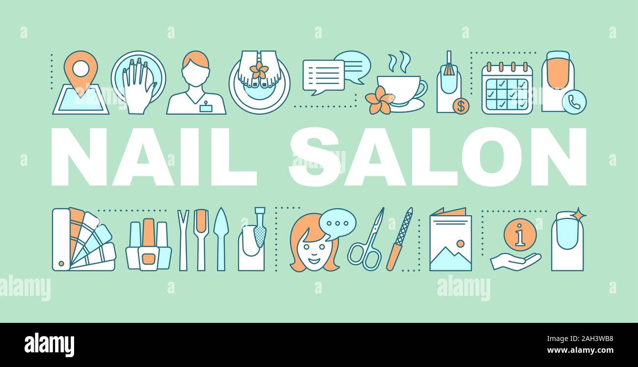 Nail salon word concepts banner. Manicure, pedicure services. Nail ...