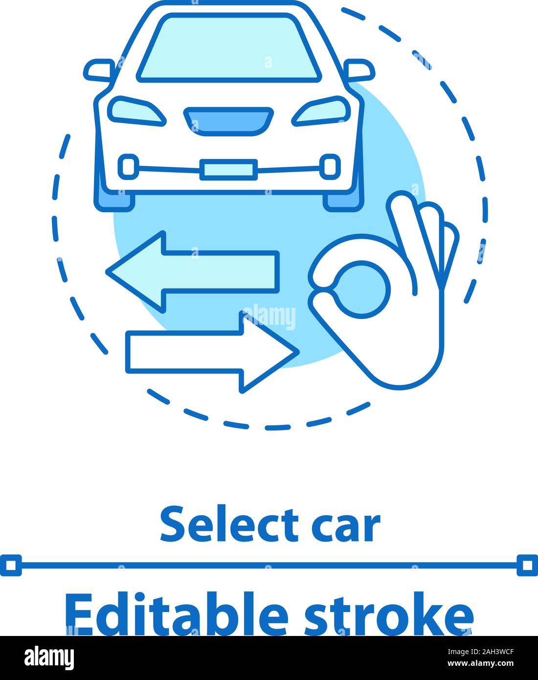 Select car concept icon. Car rental idea thin line illustration ...