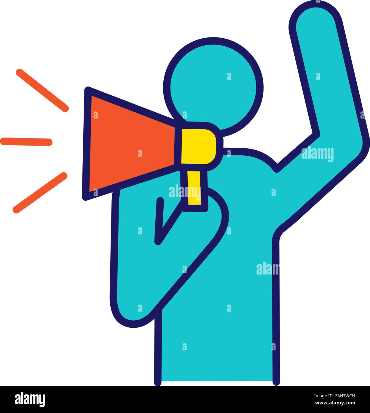 Protester color icon. Protest individual action. Breaking news. Protest ...