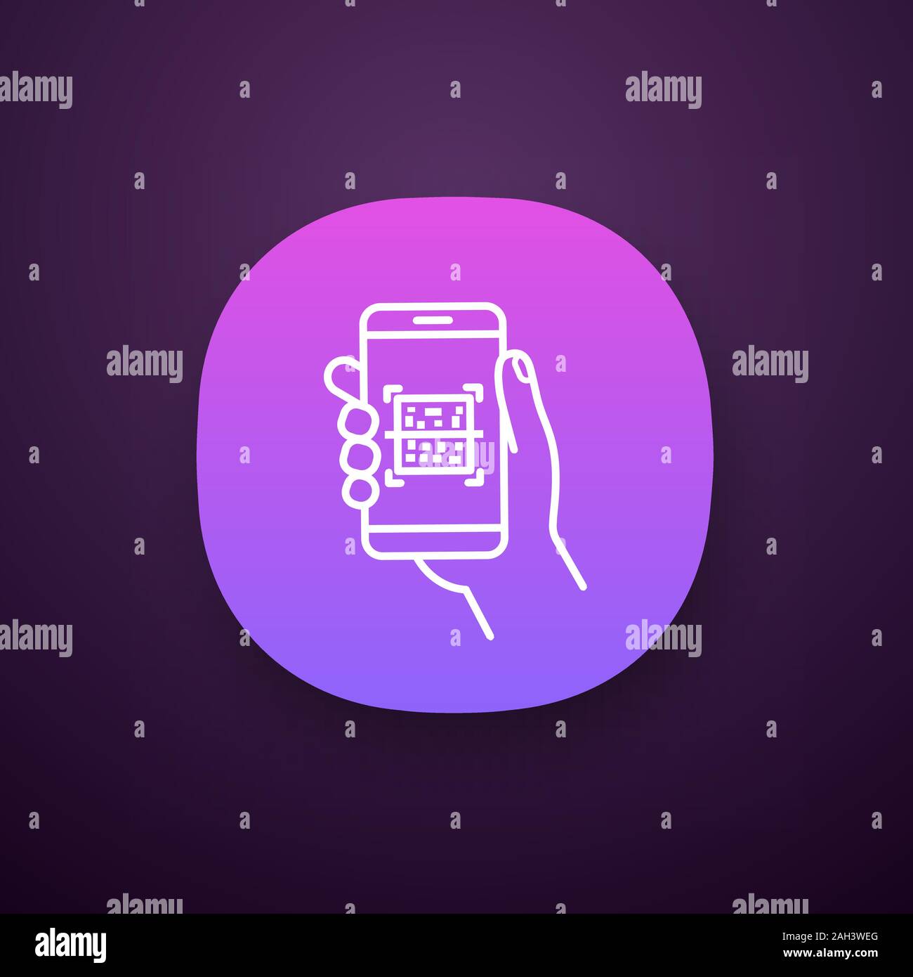 Qr Code Scanner Smartphone App Icon Uiux User Interface Matrix Barcode Scanning 2d Code