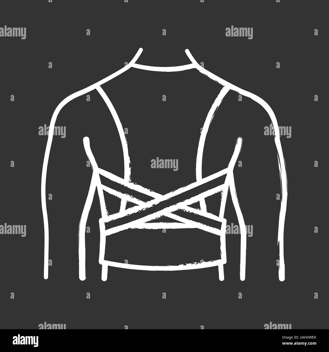 Posture corrector chalk icon. Back brace. Back support. Orthopedic ...