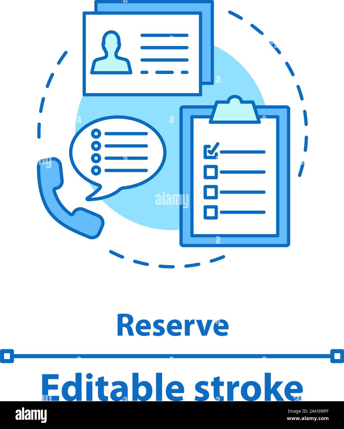 Reserve concept icon. Day planning idea thin line illustration. Make ...