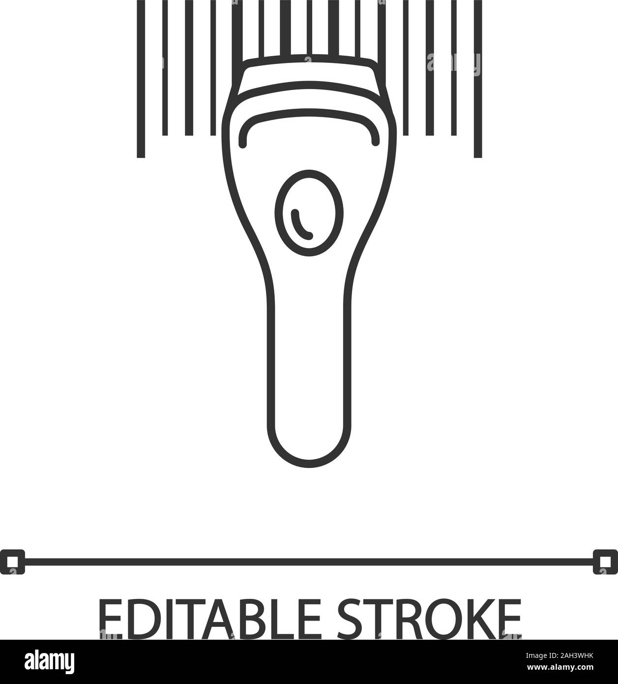Barcode scanning linear icon. Linear barcode handheld scanner. Thin ...