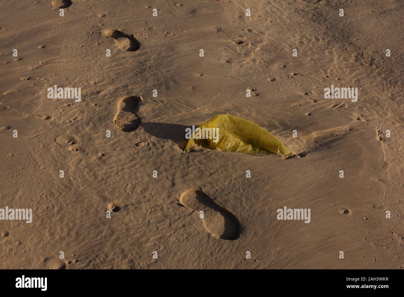 Plastic bag pollution beach hi-res stock photography and images - Alamy