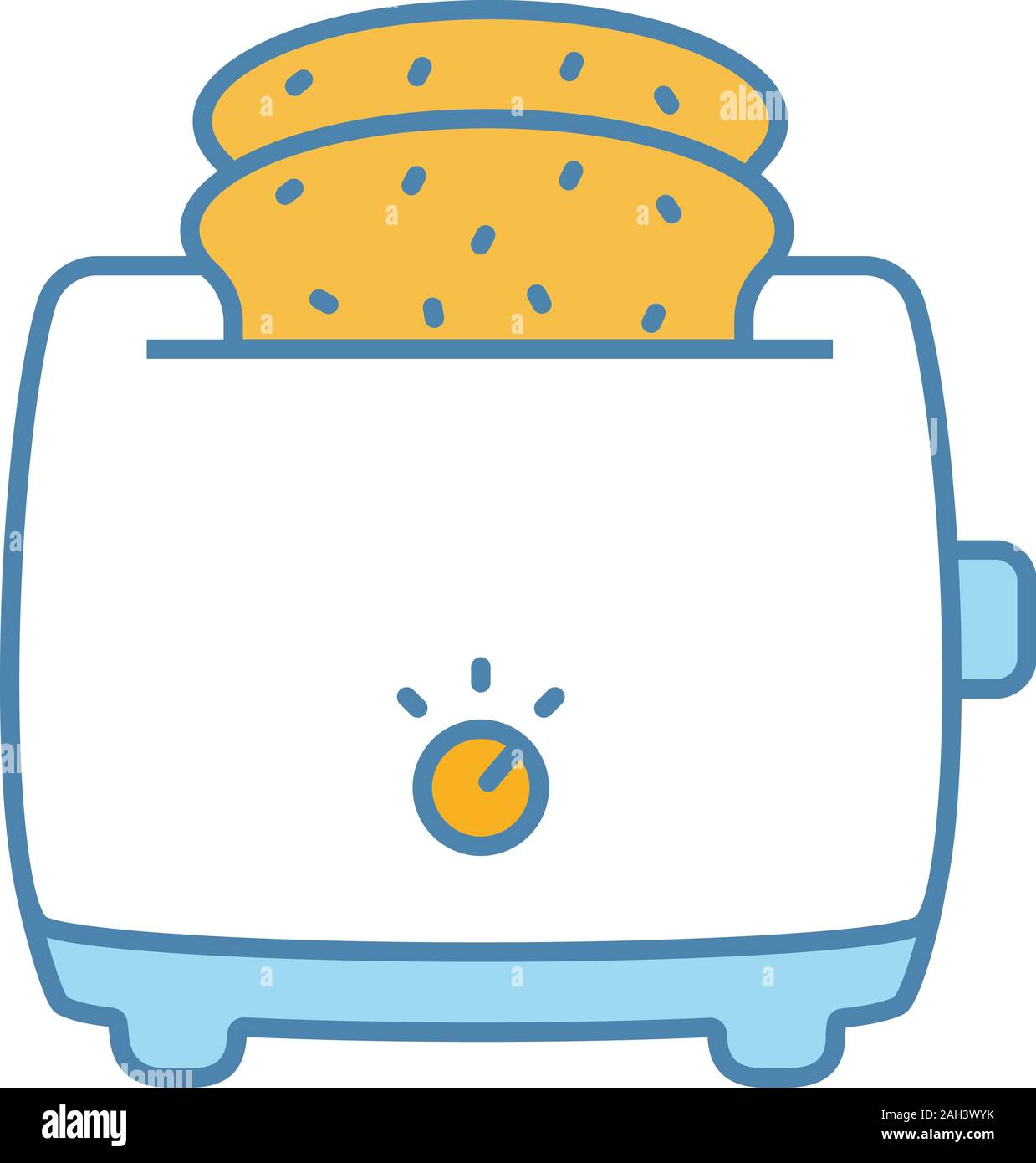 Slice toaster with toast color icon. Bread toaster. Kitchen appliance ...