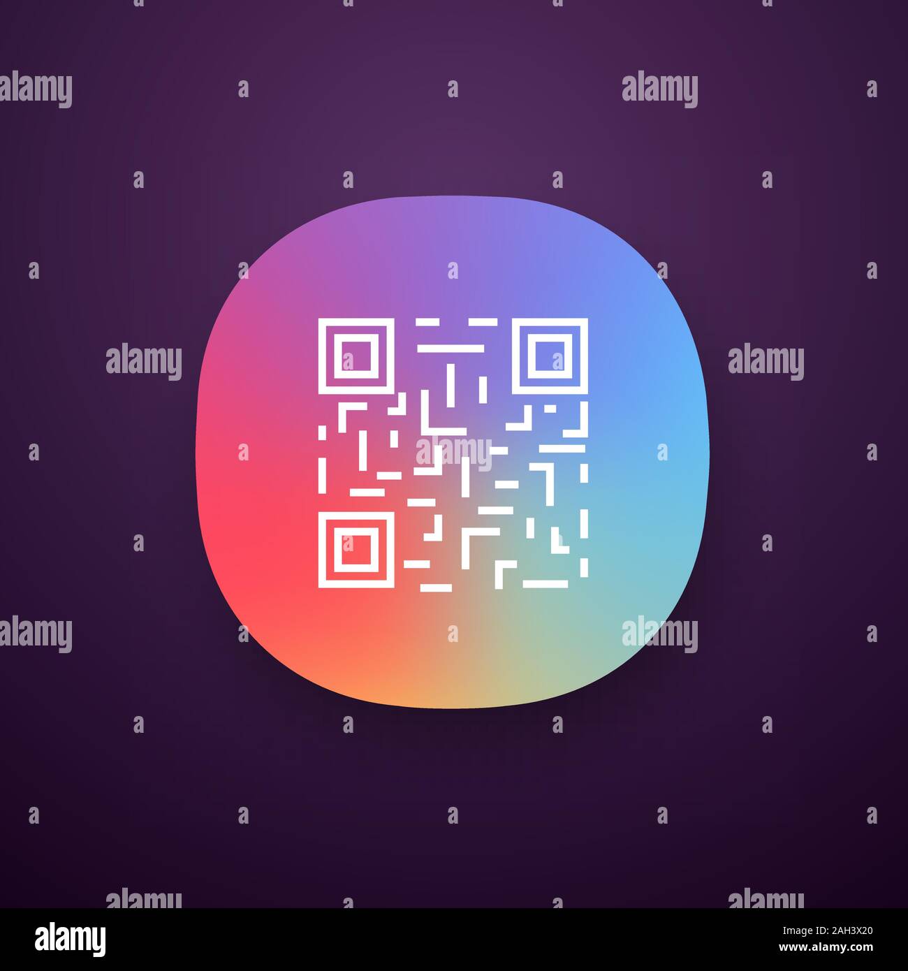 Qr Code App Icon Uiux User Interface Matrix Barcode Identification 2d Data Code Two