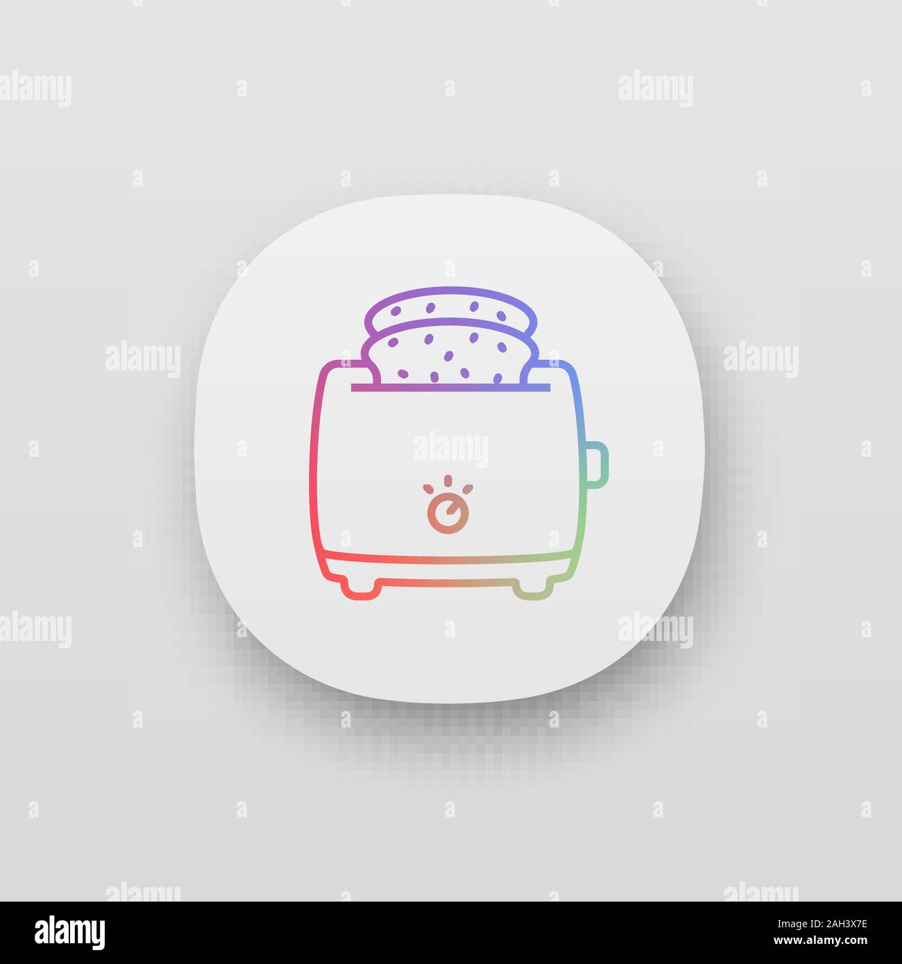 Slice toaster with toast app icon. Bread toaster. Kitchen appliance. UI ...
