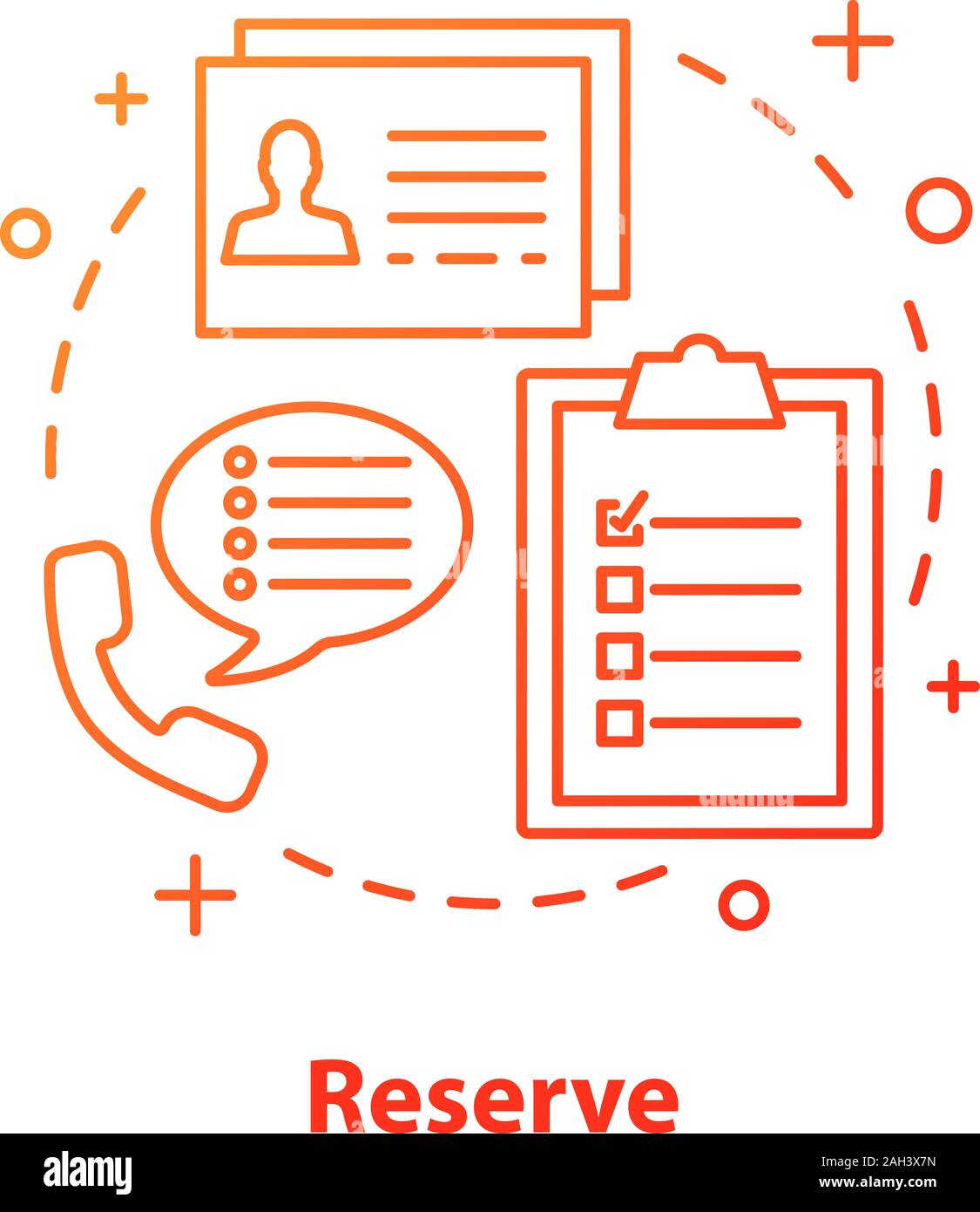 Reserve concept icon. Day planning idea thin line illustration. Make ...