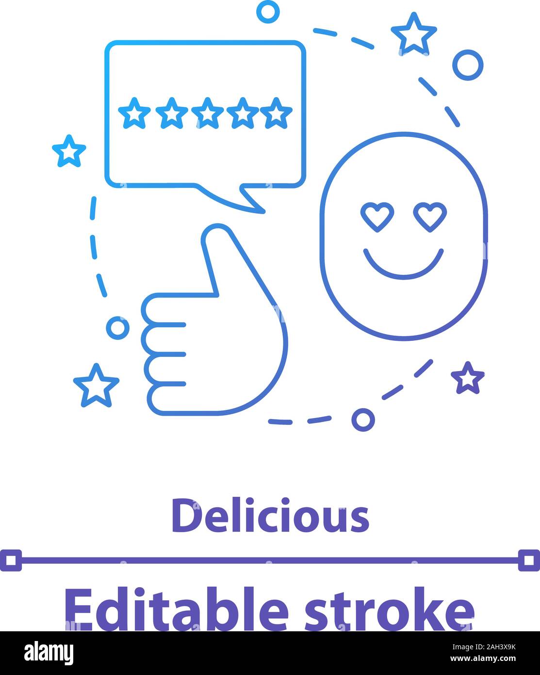 Excellent review concept icon. Delicious, yummy. Best mark idea thin ...