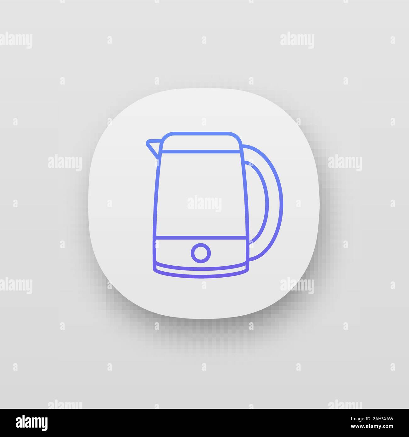 Electric kettle app icon. UI/UX user interface. Hot water pot. Kitchen ...
