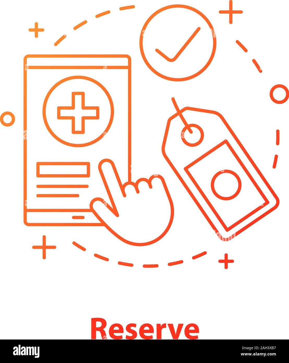 Reserve concept icon. Make reservation idea thin line illustration ...