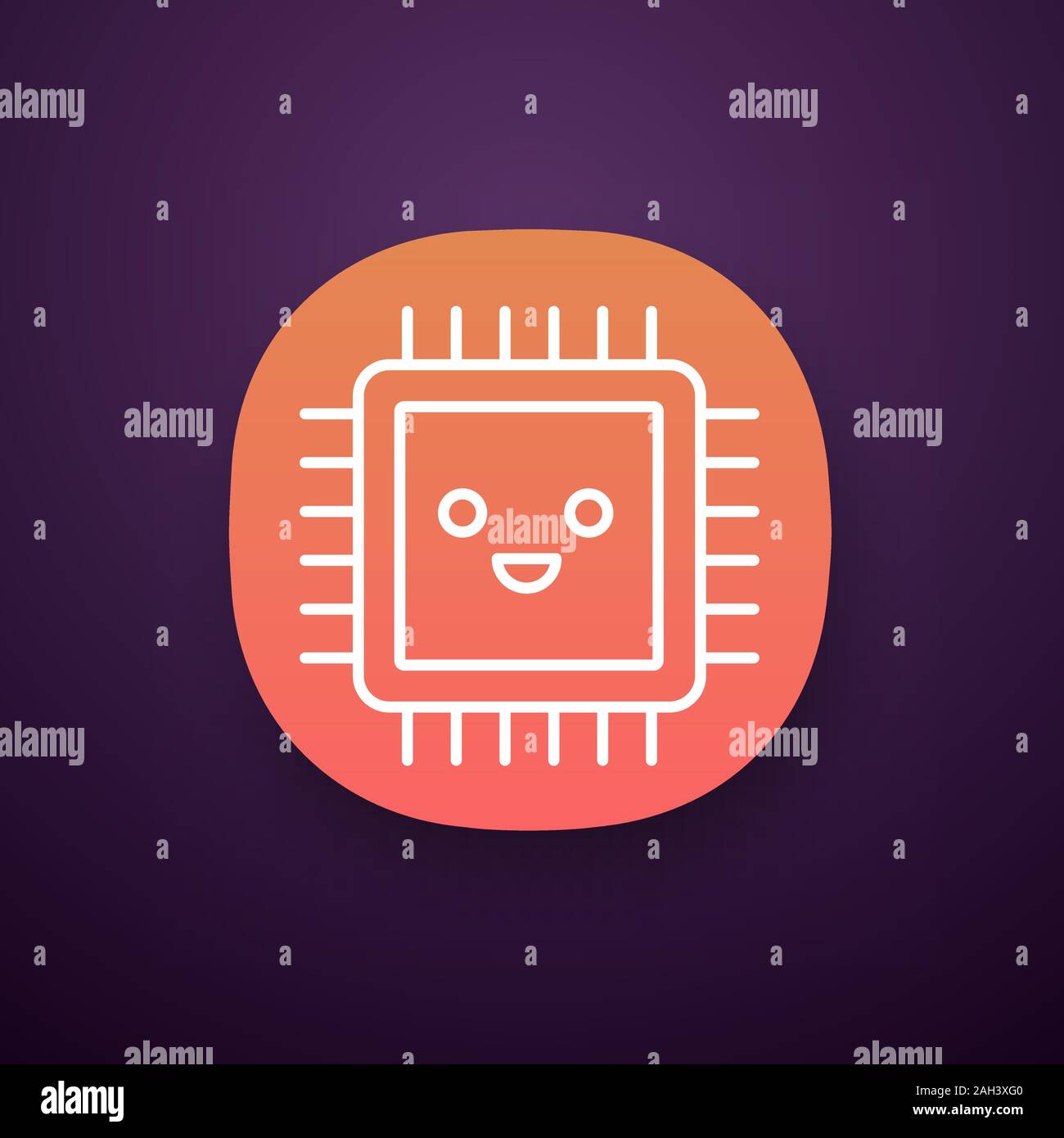 Smiling processor app icon. Well working microprocessor. Chip ... Smiling processor app icon. Well working microprocessor. Chip ...
