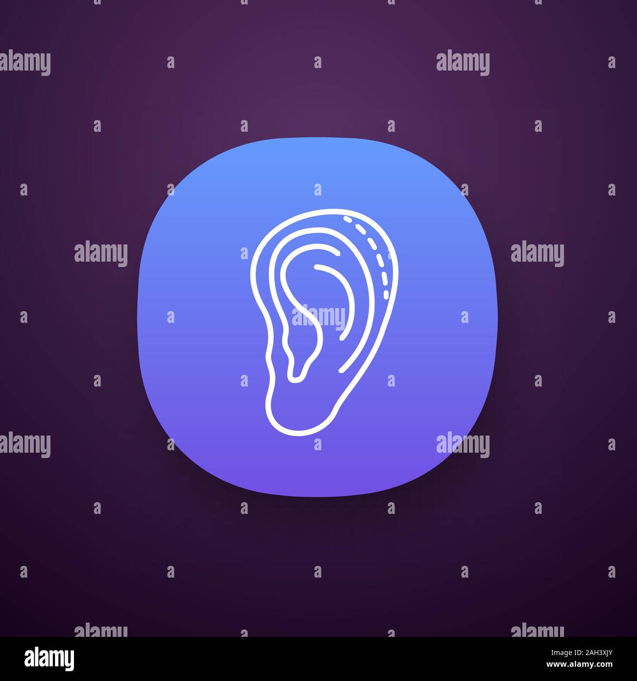 Ear plastic surgery app icon. UI/UX user interface. Otoplasty. Ear ...