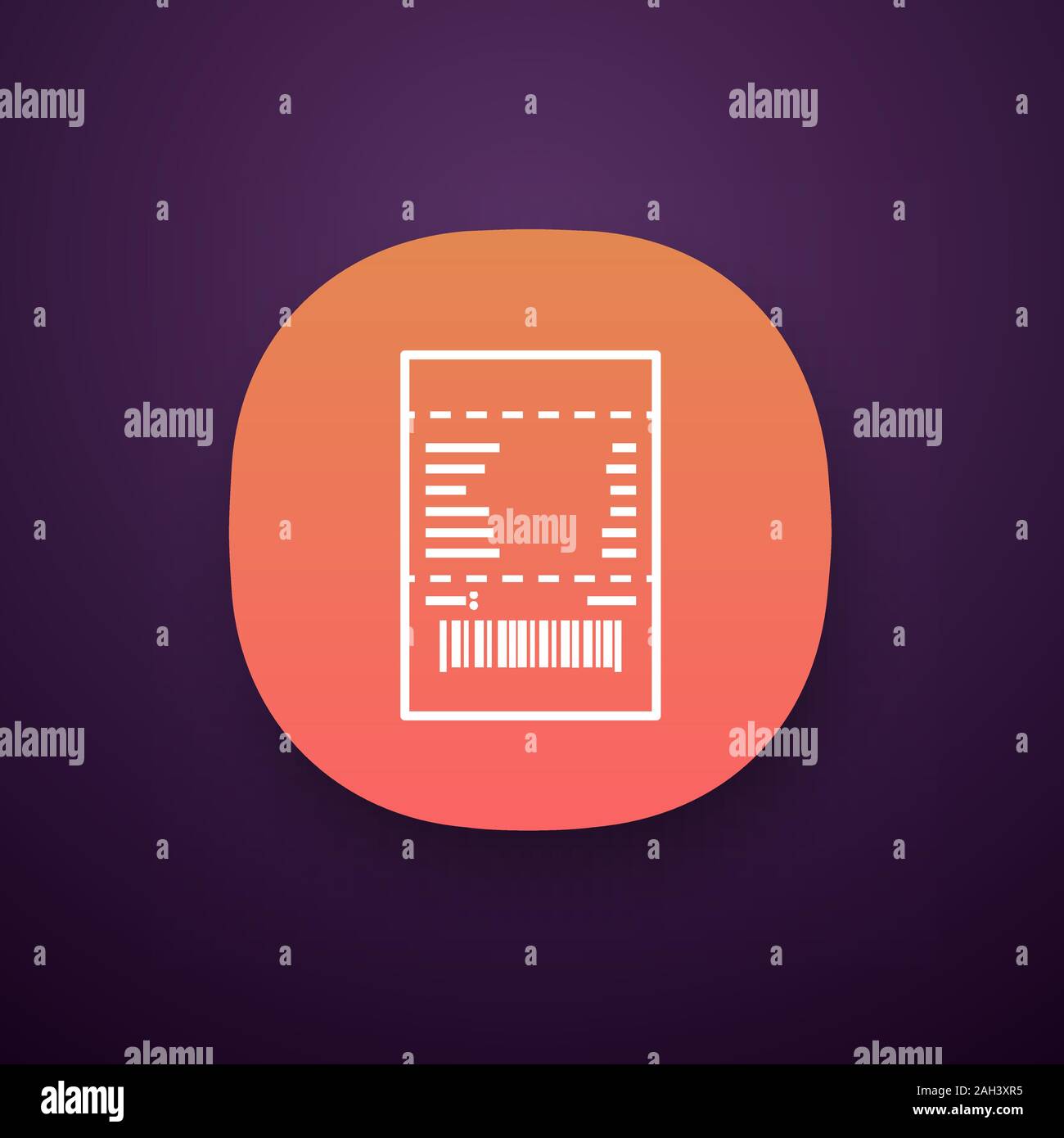 Cash receipt app icon. UI/UX user interface. Paper check. Bill. Web or ...