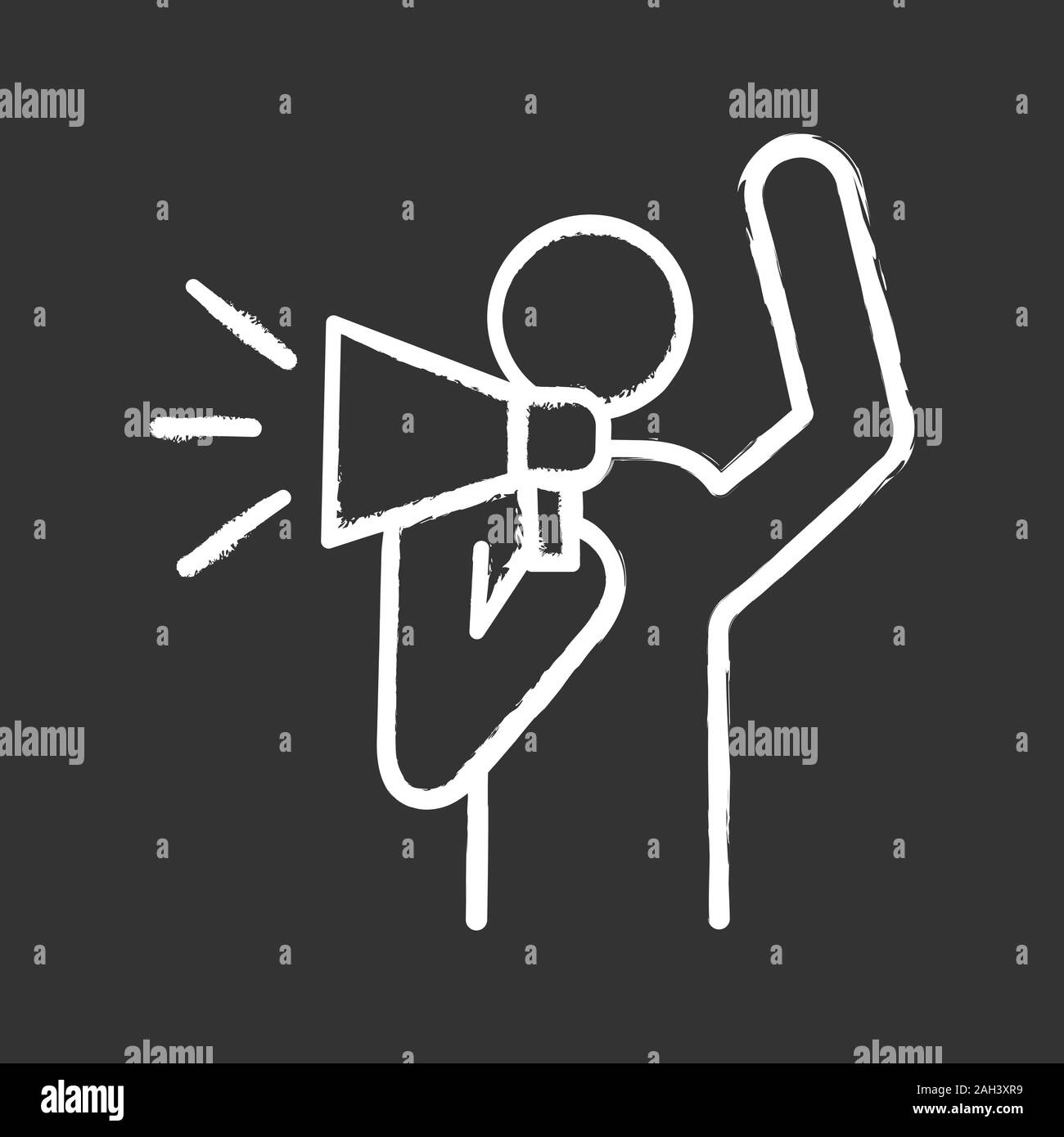 Protester chalk icon. Protest individual action. Breaking news. Protest ...