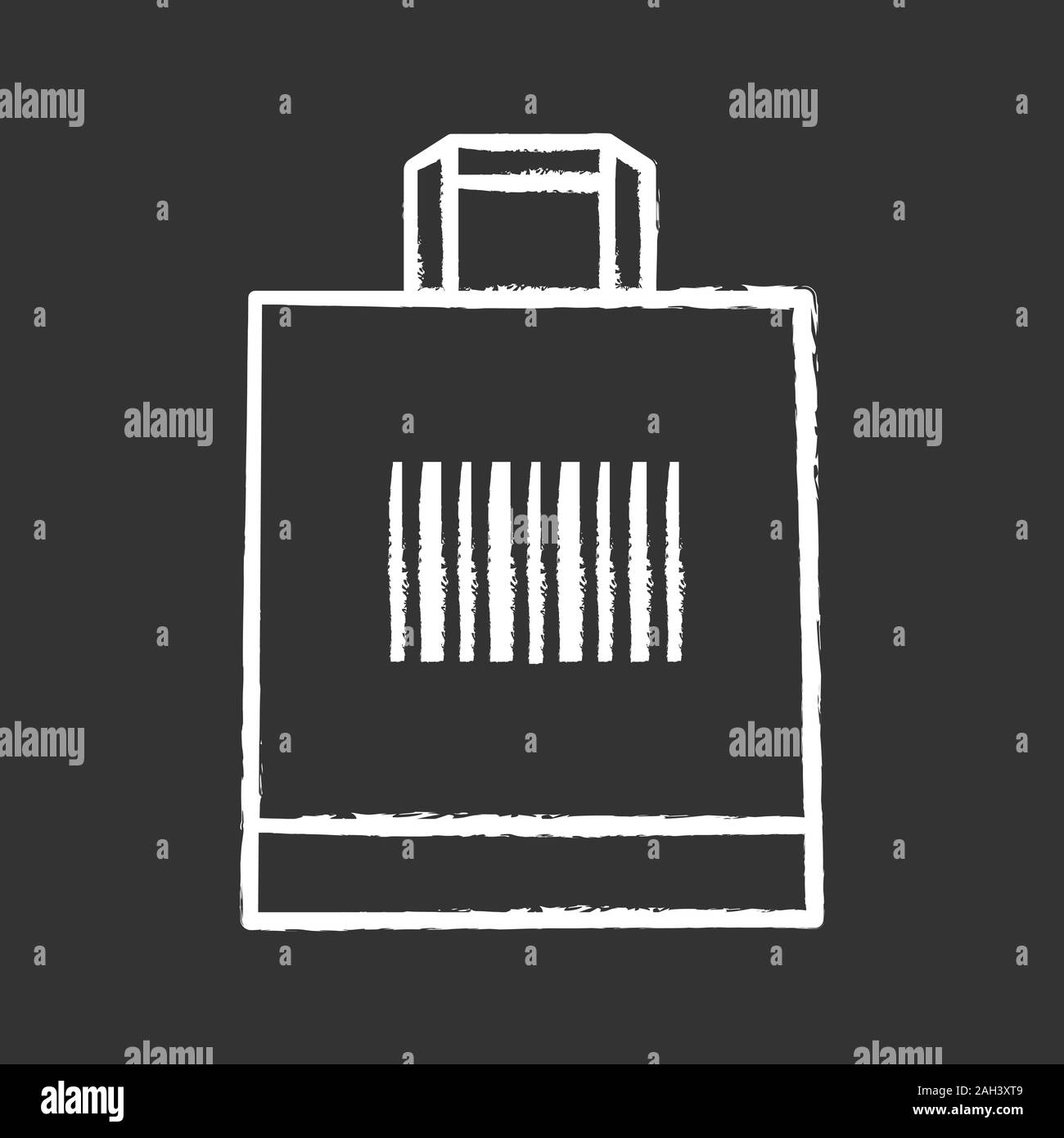 Shopping bag with barcode chalk icon. Retail. Merchandising. Using ...