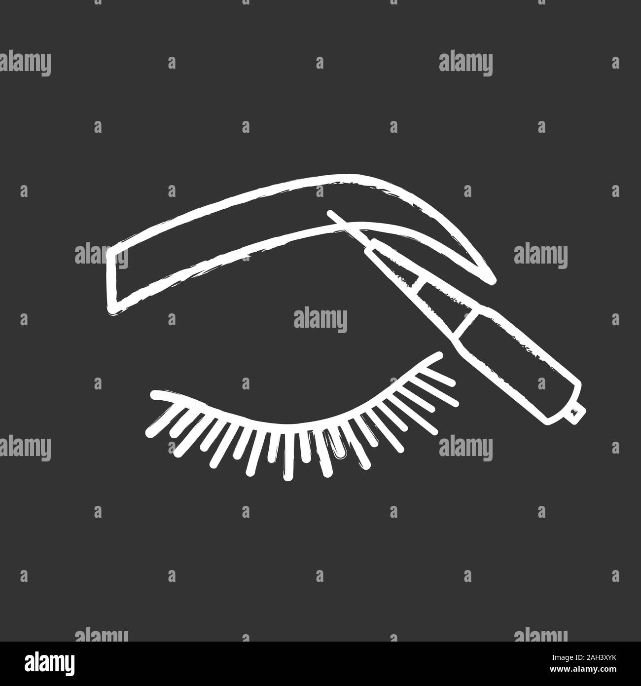 Microblading eyebrows chalk icon. Microblading pen tool. Eyebrows ...