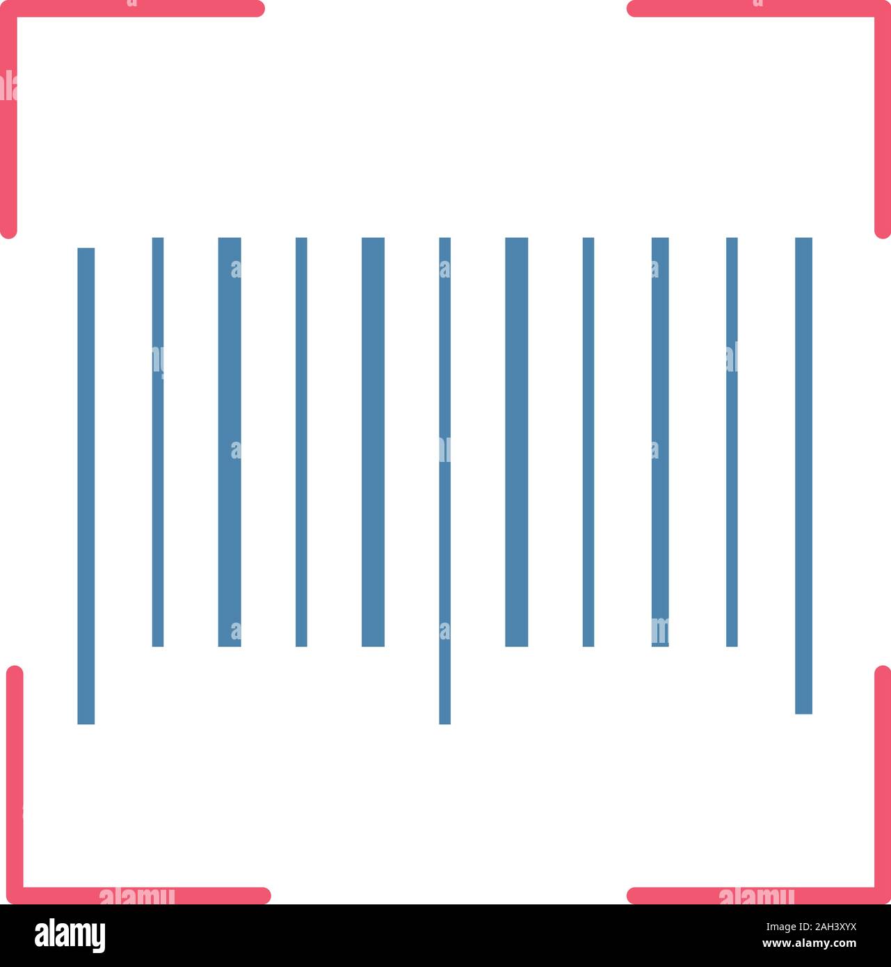 Traditional barcode color icon. Linear code scanning. One dimensional barcode scanner. UPC code ...