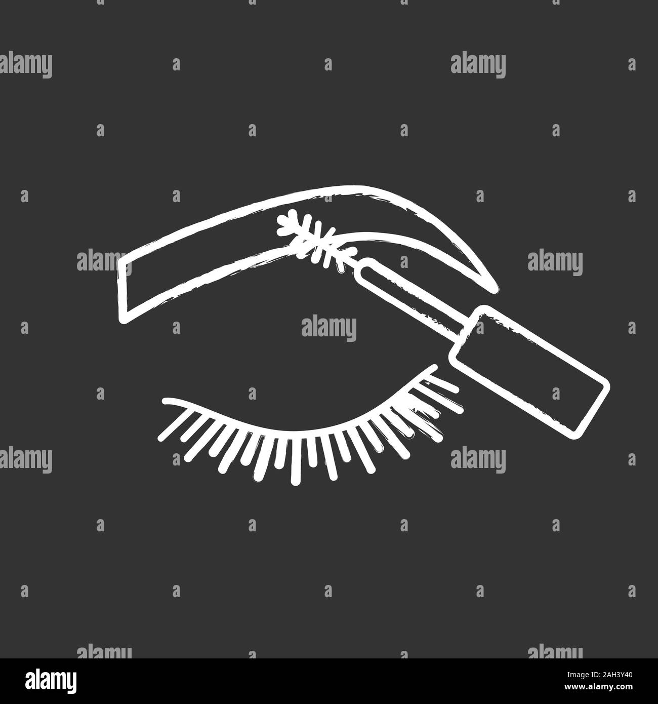 Eyebrows mascara chalk icon. Brows makeup. Eyebrows tinting. Brows ...