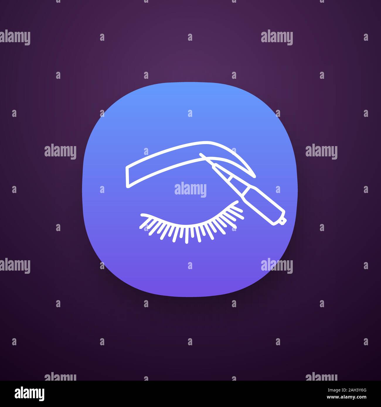 Microblading eyebrows app icon. Microblading pen tool. Eyebrows tattoo ...