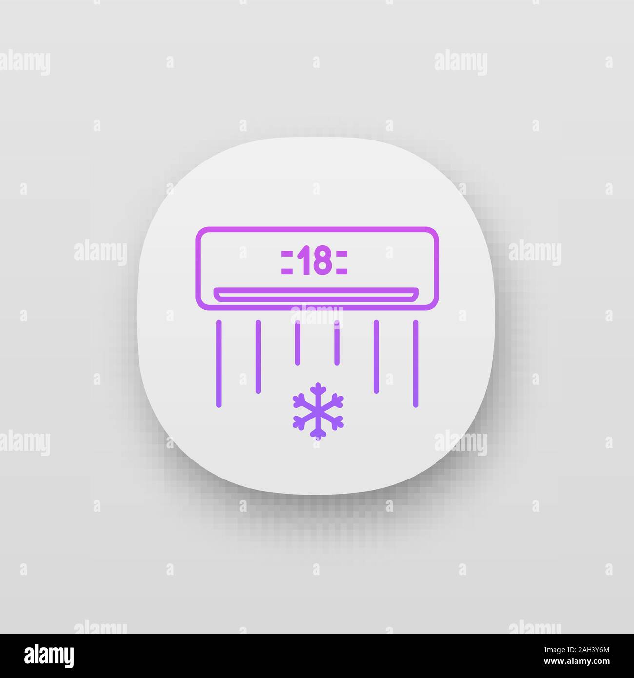 Air conditioner app icon. UI/UX user interface. Air conditioning. Web ...