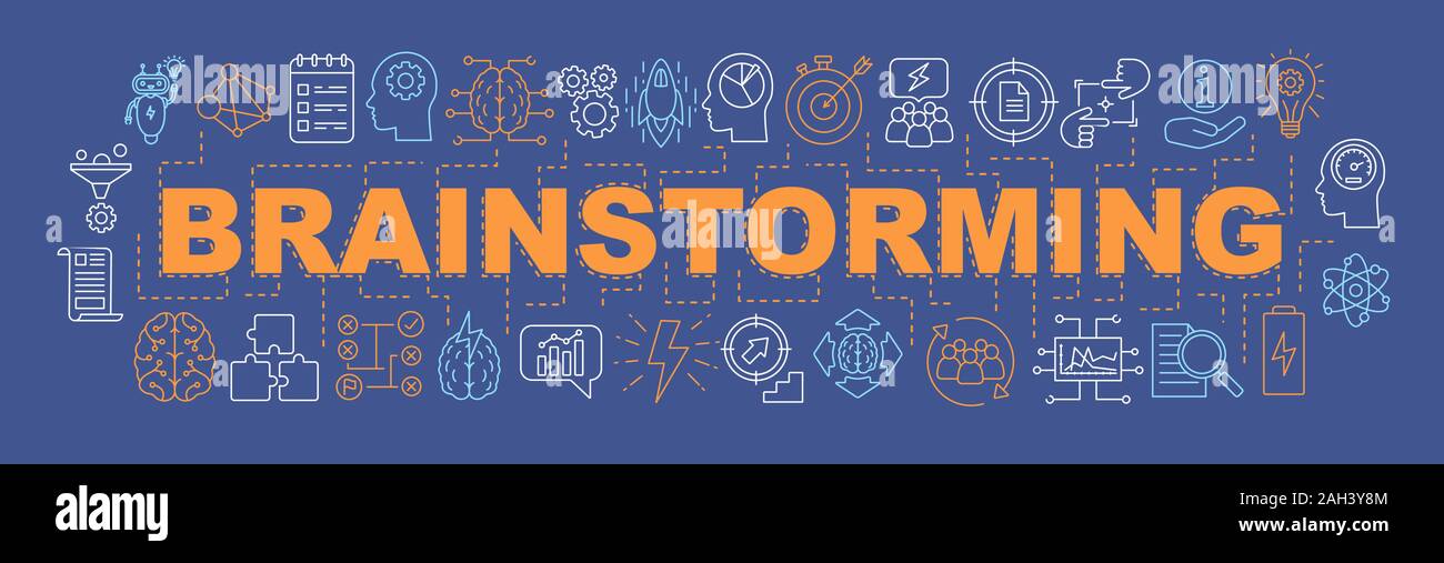 Brainstorming word concepts banner. Thinking process. Presentation ...