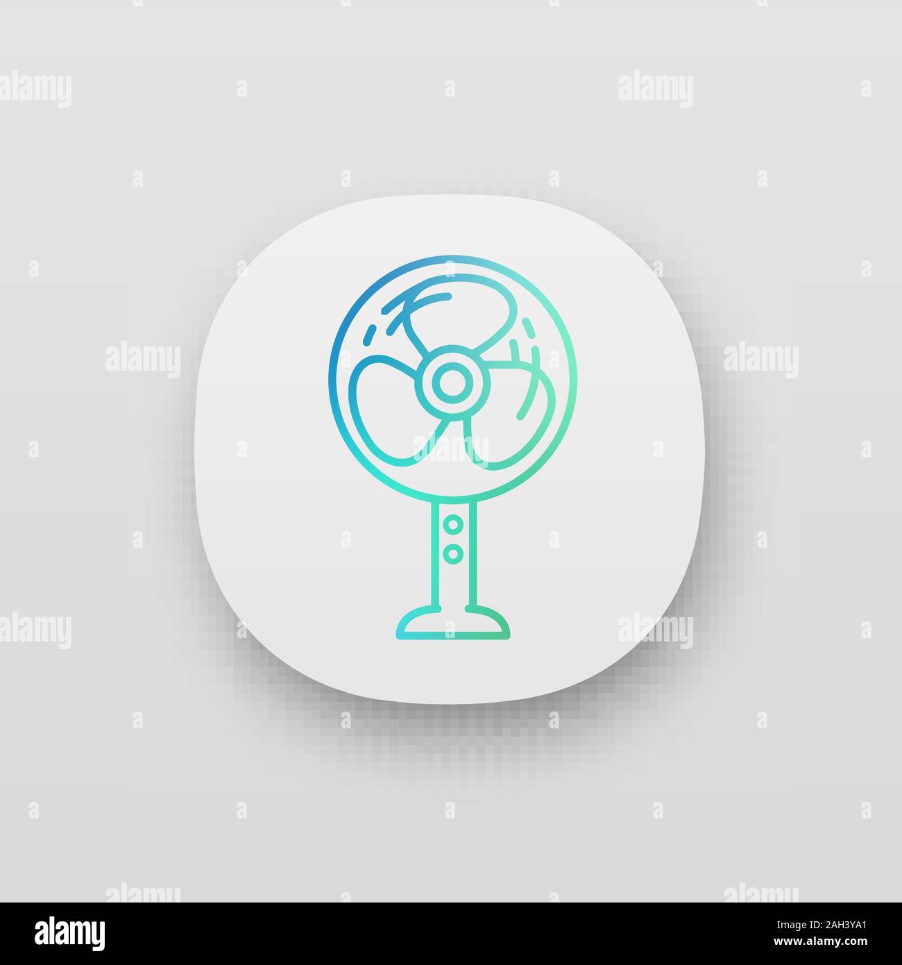 Stand floor fan app icon. Home cooling fan. Household appliance. UI/UX ...