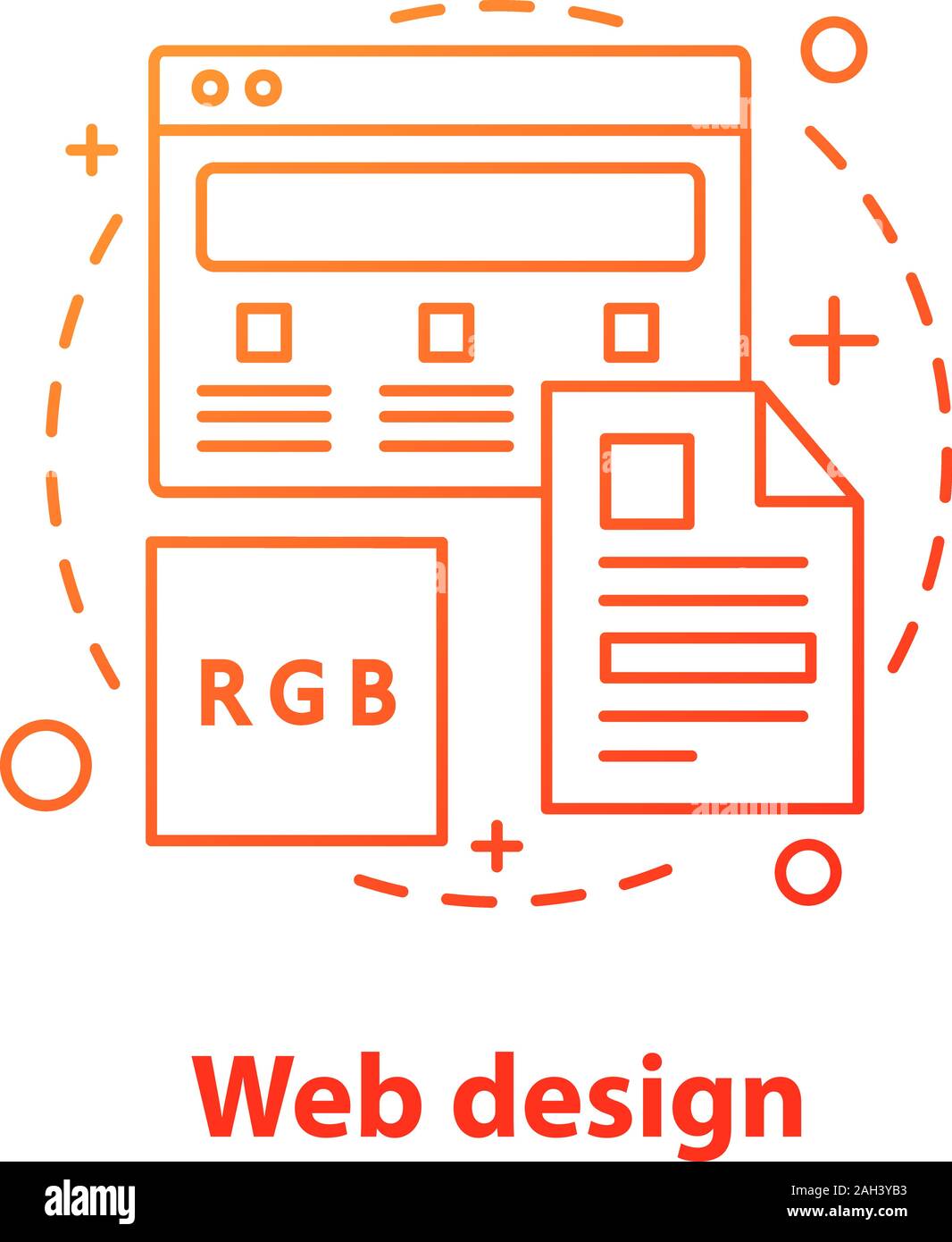 Web design concept icon. Internet surfing idea thin line illustration ...