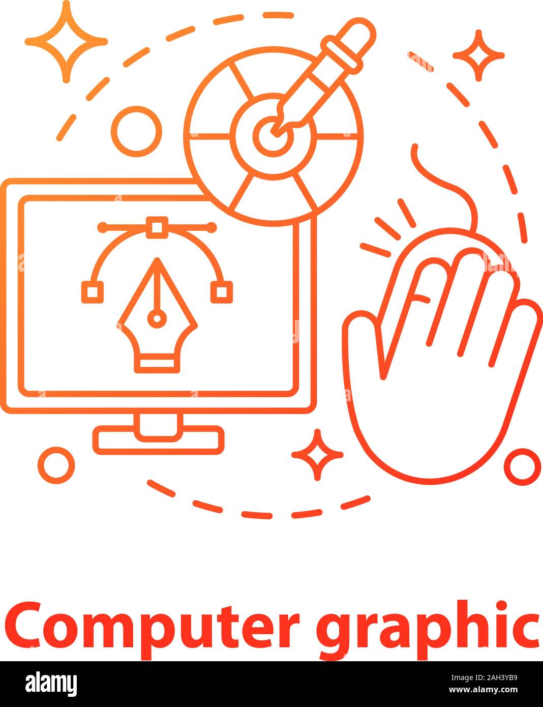 Computer graphic concept icon. Art and design idea thin line ...