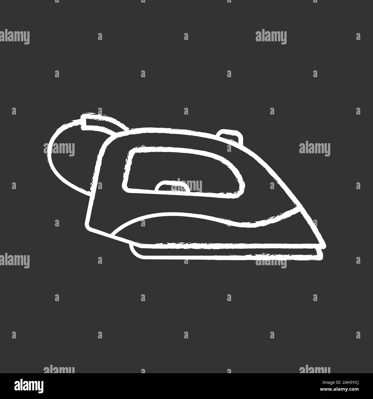 Steam iron chalk icon. Household appliance. Isolated vector chalkboard ...