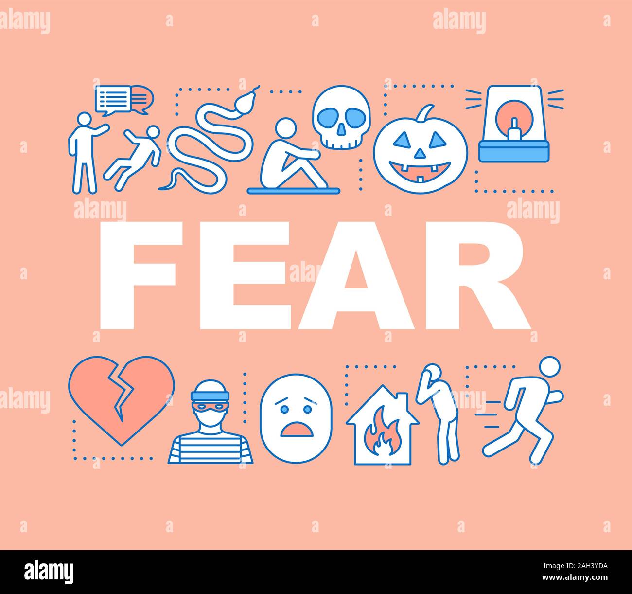 Fear word concepts banner. Pain, harm, threat of danger. Presentation ...