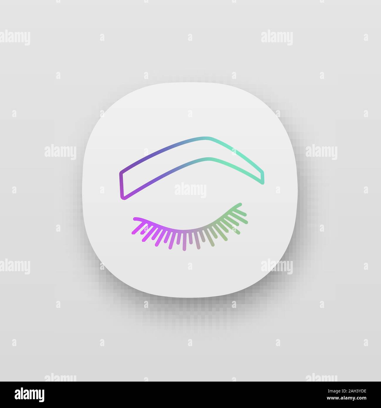 Steep arched eyebrow shape app icon. Soft angled eyebrows. Brows ...