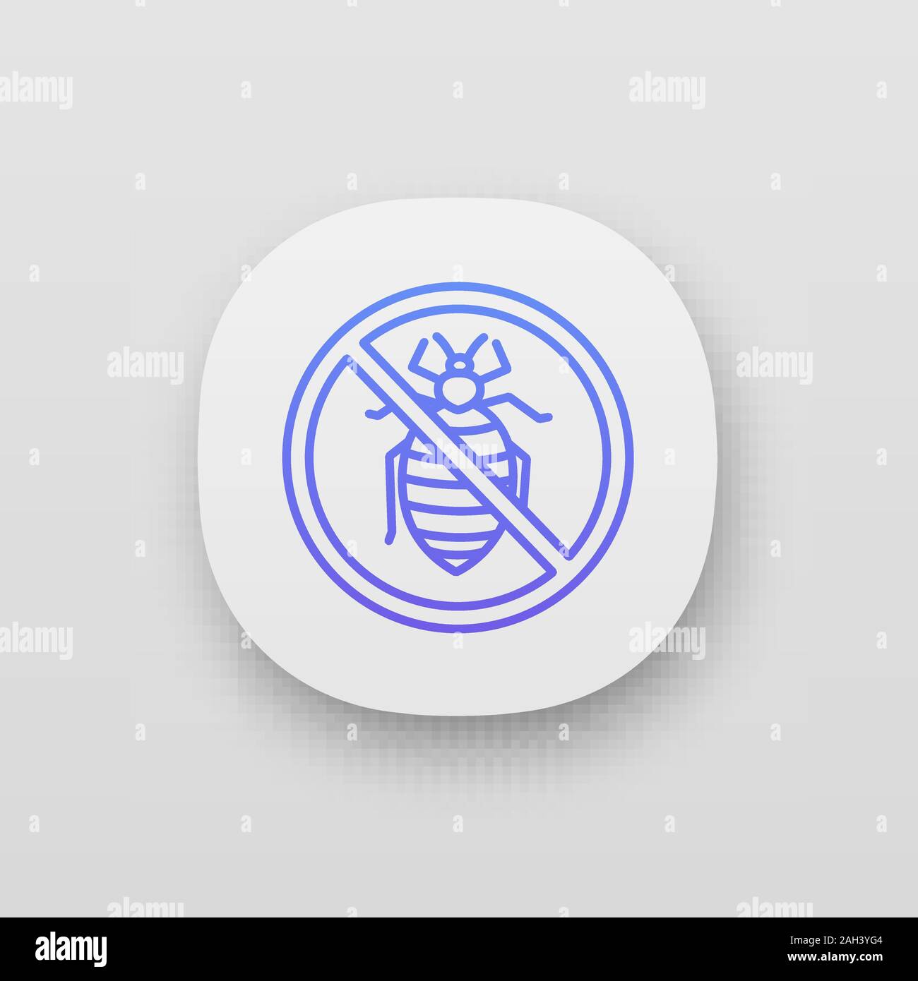Stop bed bug and dust mite sign app icon. Antiallergic and ...