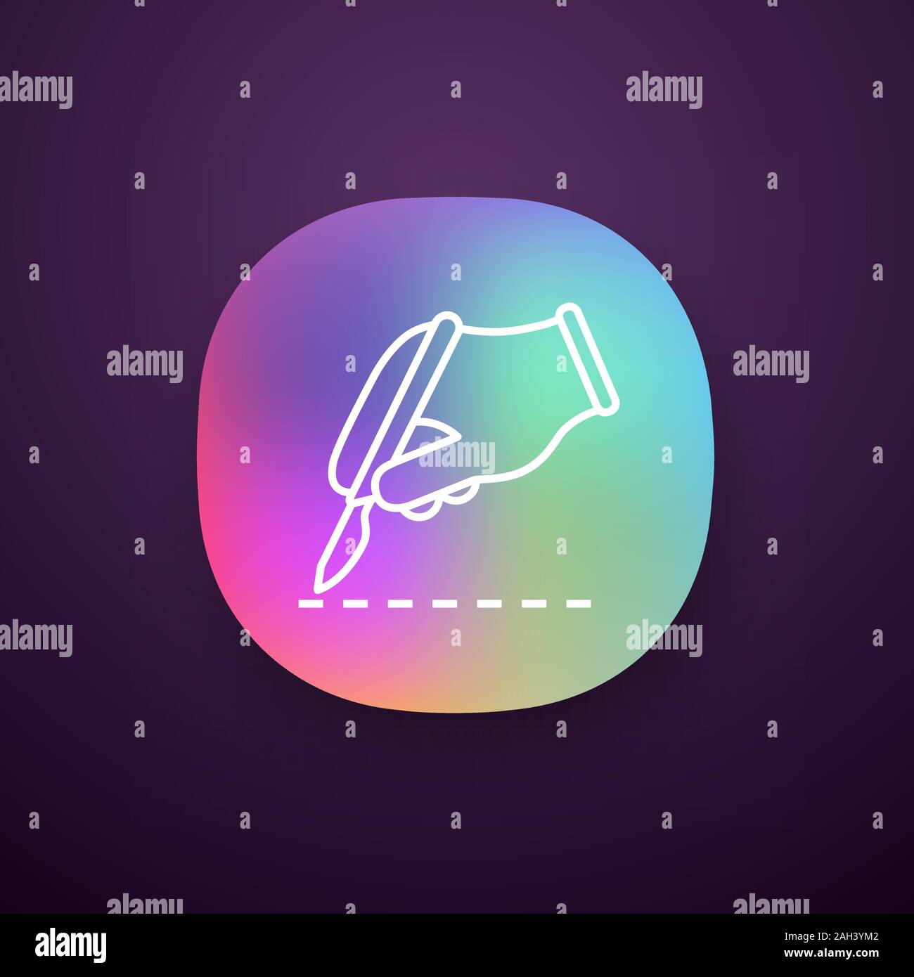 Scalpel skin incision app icon. Plastic surgery. Surgical incision ...