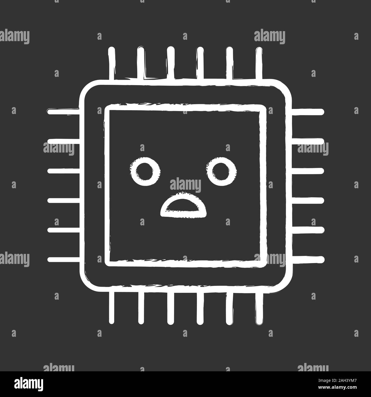 Sad processor chalk icon. Bad CPU. Microprocessor failure. Central ... Sad processor chalk icon. Bad CPU. Microprocessor failure. Central ...